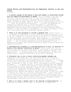 On Judith Butler and Performativity