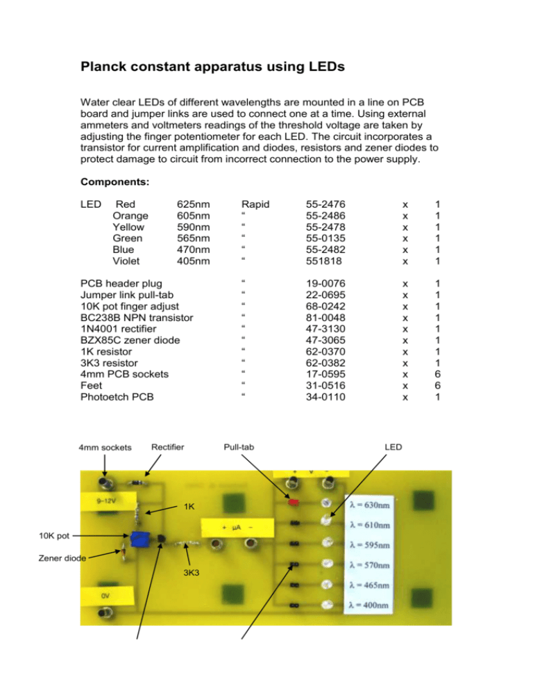 How to build a Planck constant apparatus using LEDs