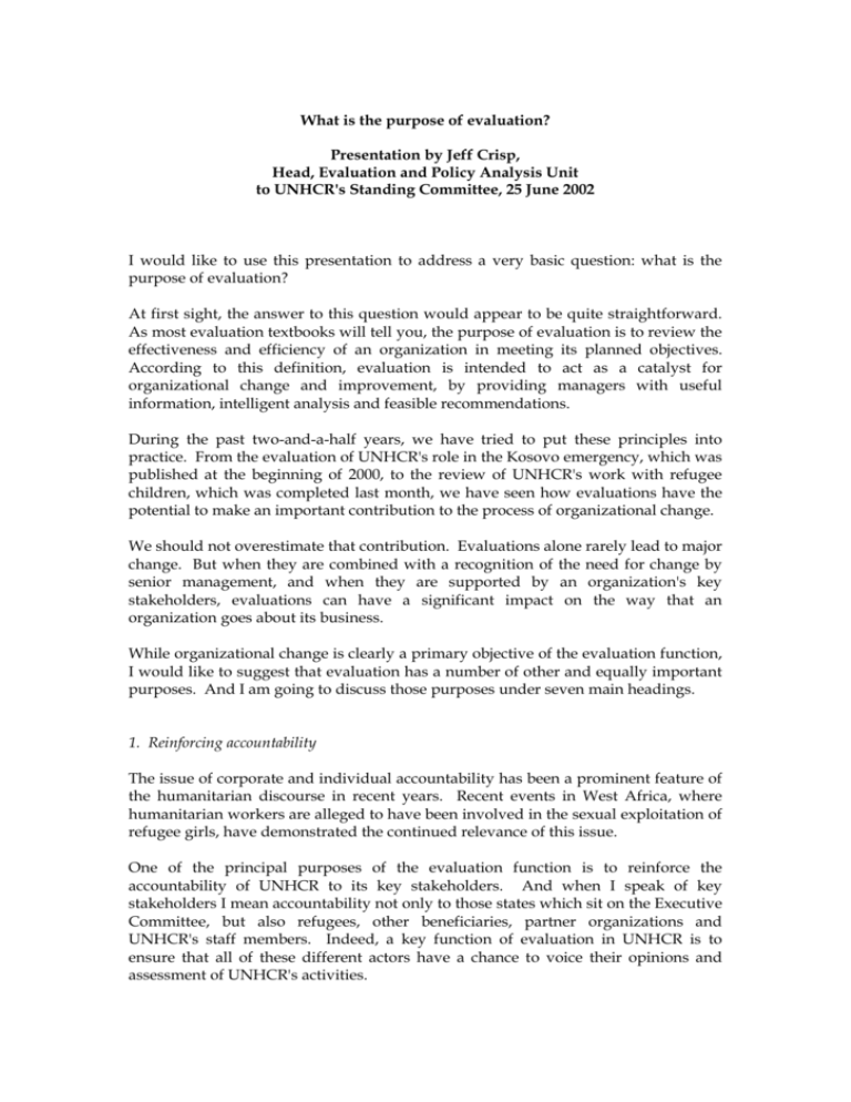 Evaluation and policy analysis: