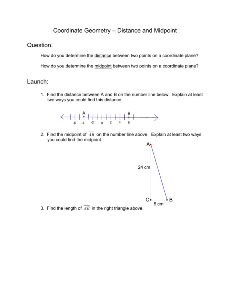 Coordinate Geometry – Distance and Mid