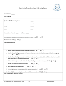 Restrictive Physical Intervention for Schools and Children