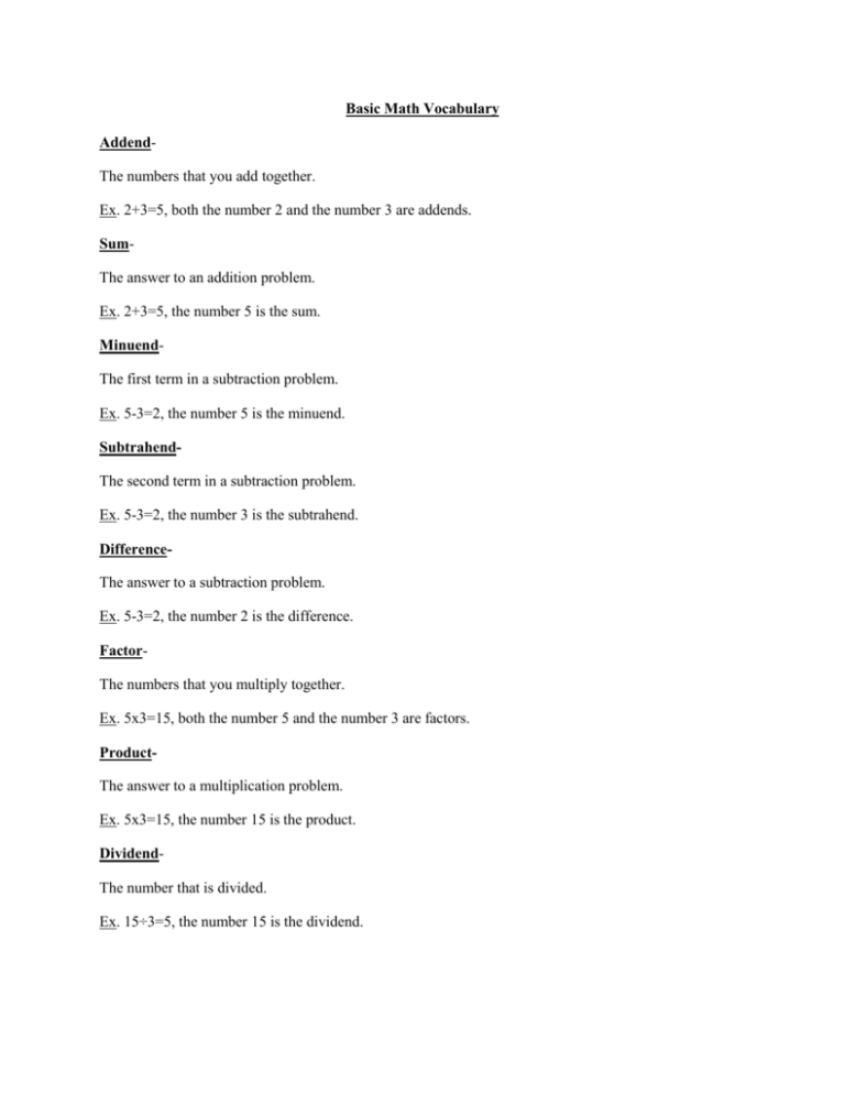 Basic Math Vocabulary basic-math-vocabulary