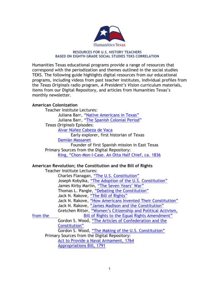 eighth-grade U.S. history