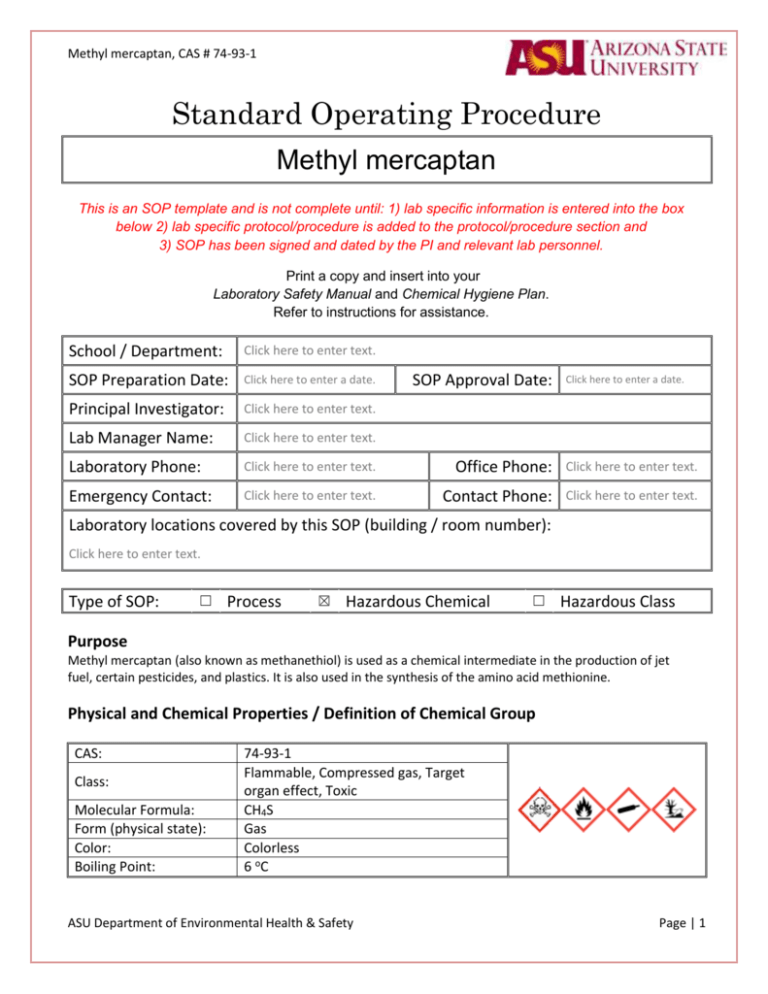 Methyl mercaptan