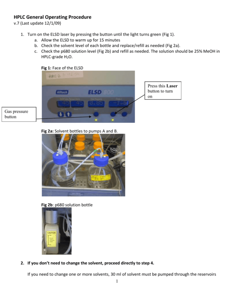 HPLC General Operating Procedure - Cal State LA