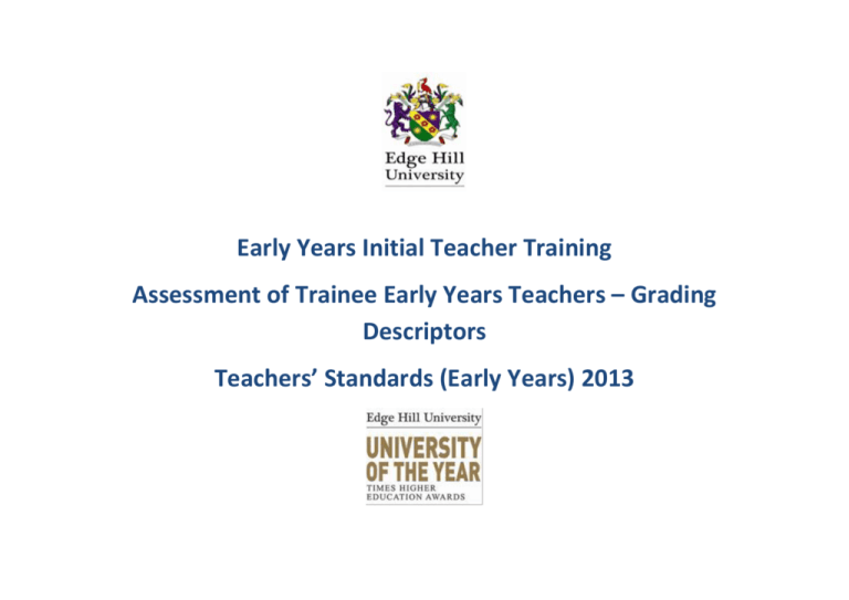 EYTS ITT Assessment and Grading Criteria