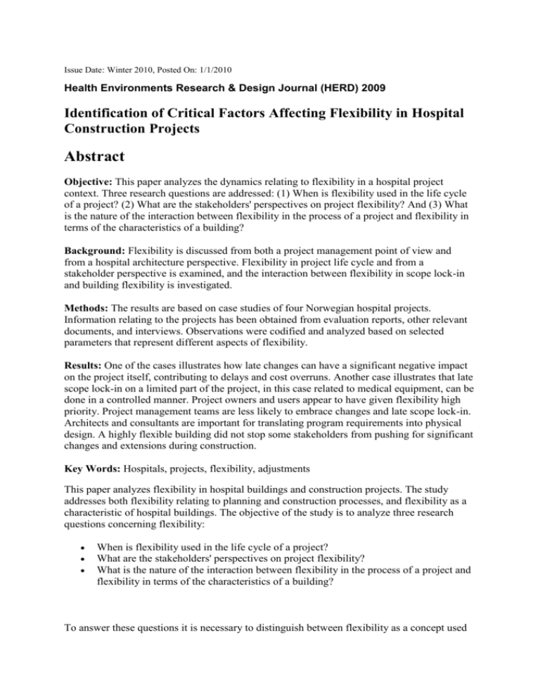 Stakeholders` Perspective on Project Flexibility