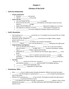 Chapter 3: Climates of the Earth