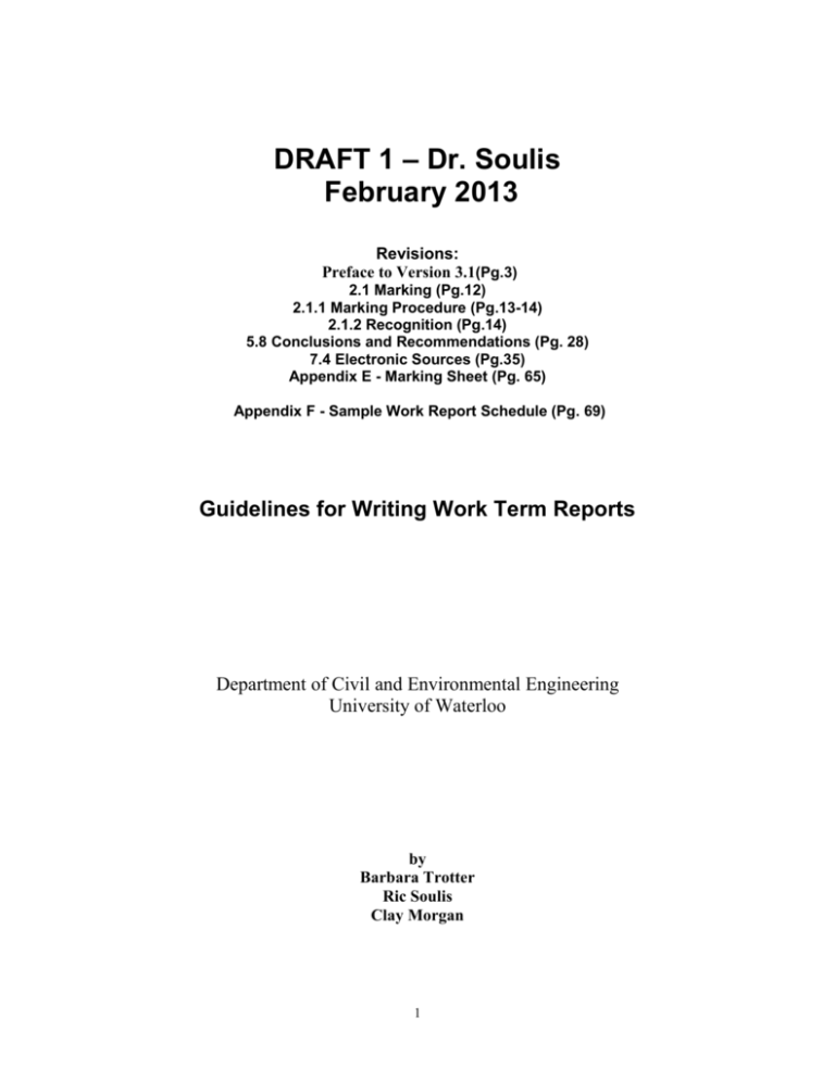 Work Report - University of Waterloo