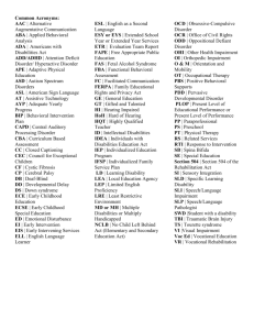 Special Education Acronyms