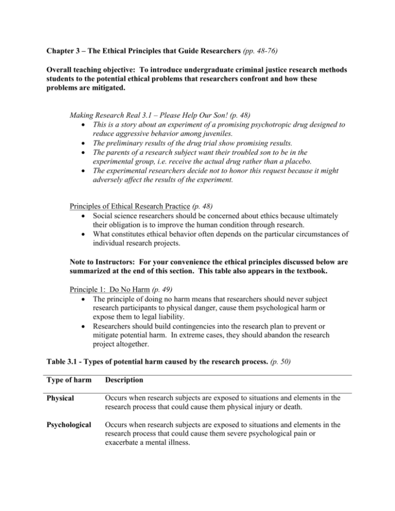 Chapter 3 Ethical Research