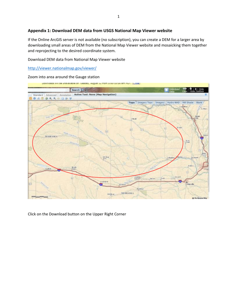 Appendix 1_Download DEM data from USGS National Map Viewer