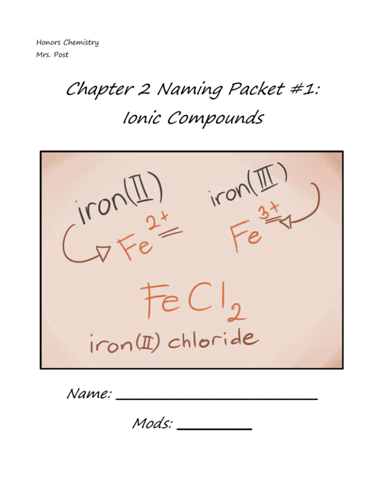 Ionic Compounds Packet