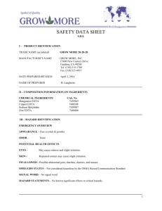 Material Safety Data Sheet - Magruder Check Sample Program