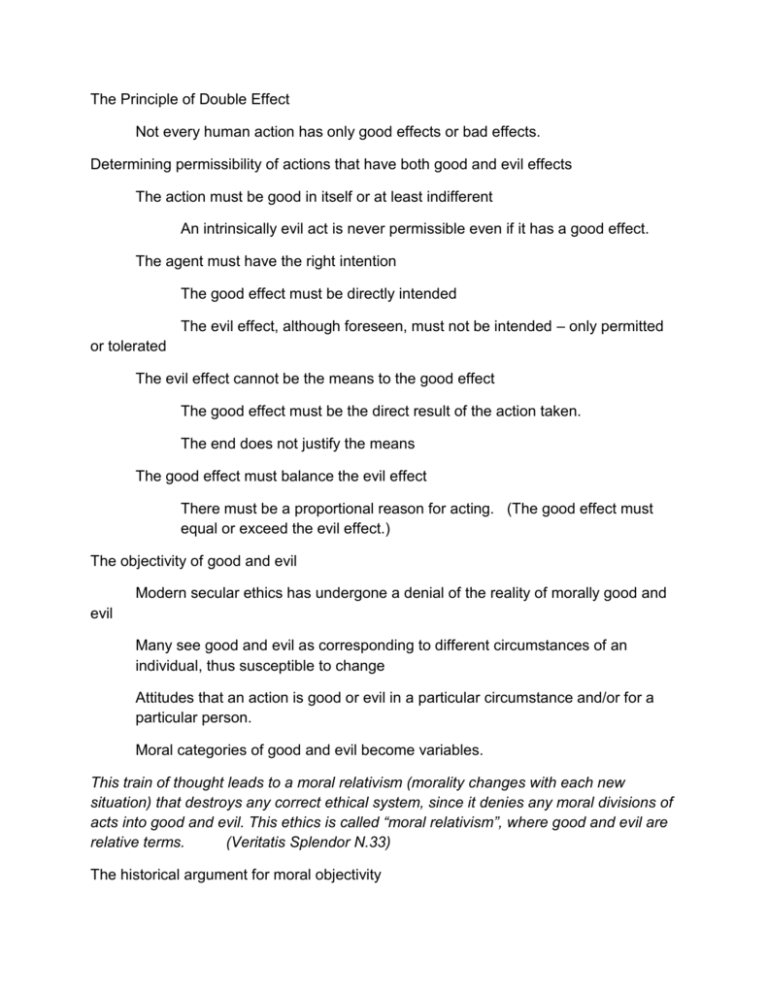 The Principle of Double Effect