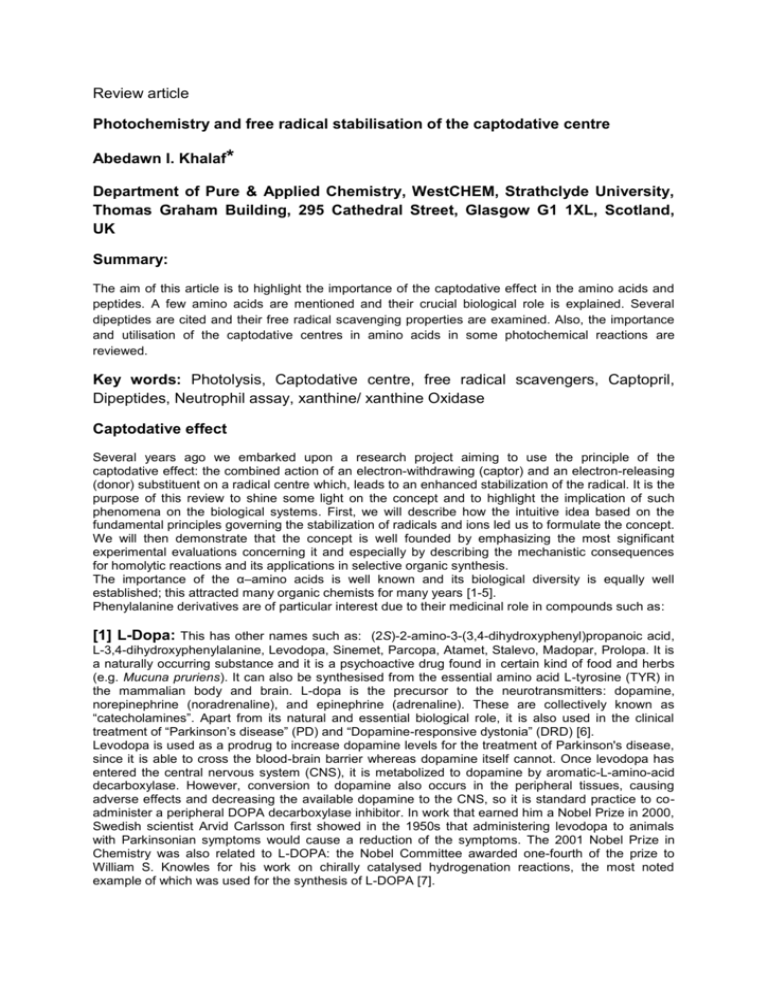 Photochemistry and free radical