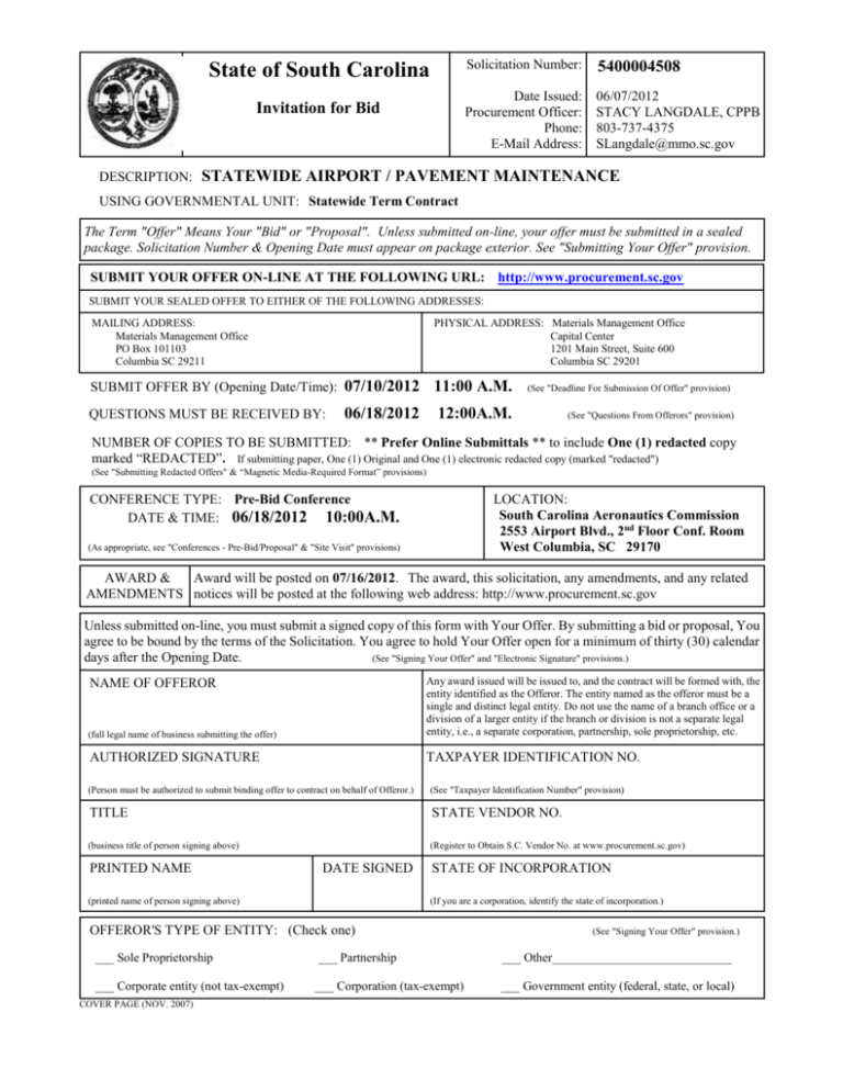 State of South Carolina