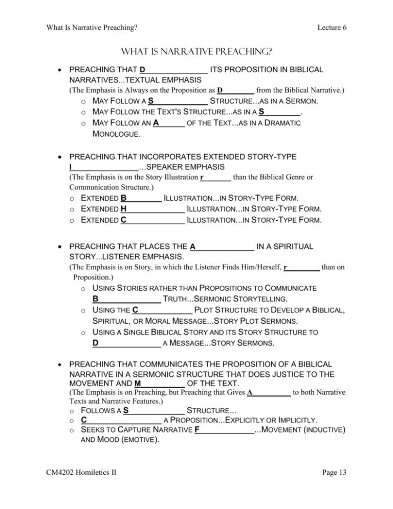 Homiletics II Lecture 6