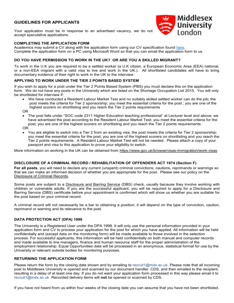 Application Form and Guidance Notes