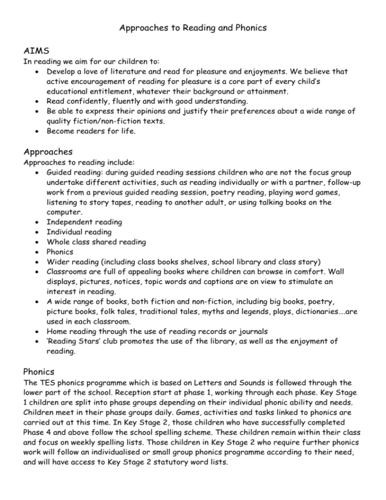 Approaches to Reading and Phonics