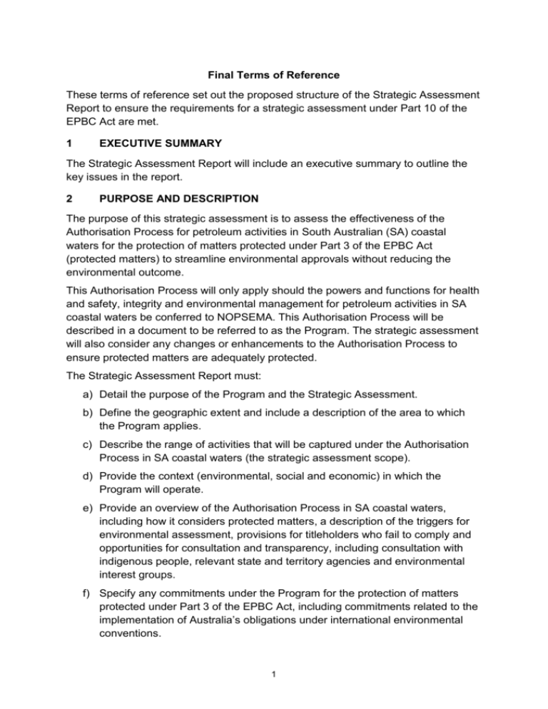 Final Terms of Reference