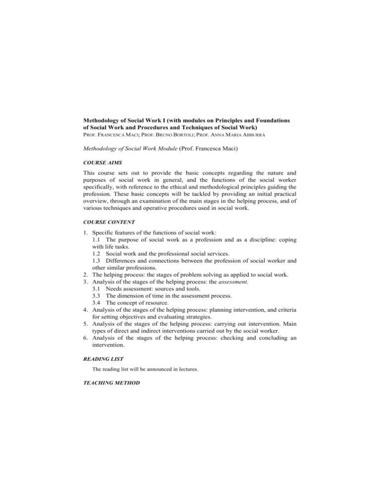 Methodology Of Social Work I methodology-of-social-work-i
