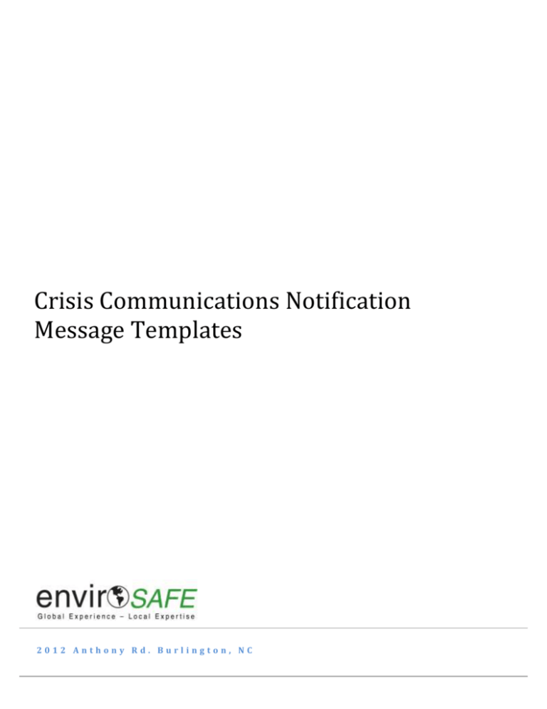 GTCC Emergency Notification Messages