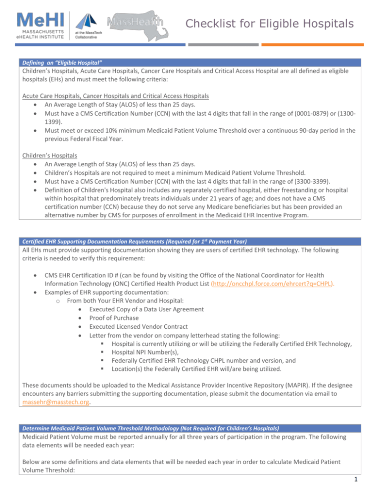 Eligible Hospital Fact Sheet