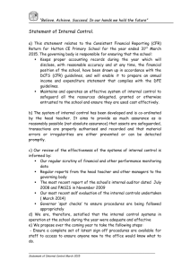 Statement of Internal Control