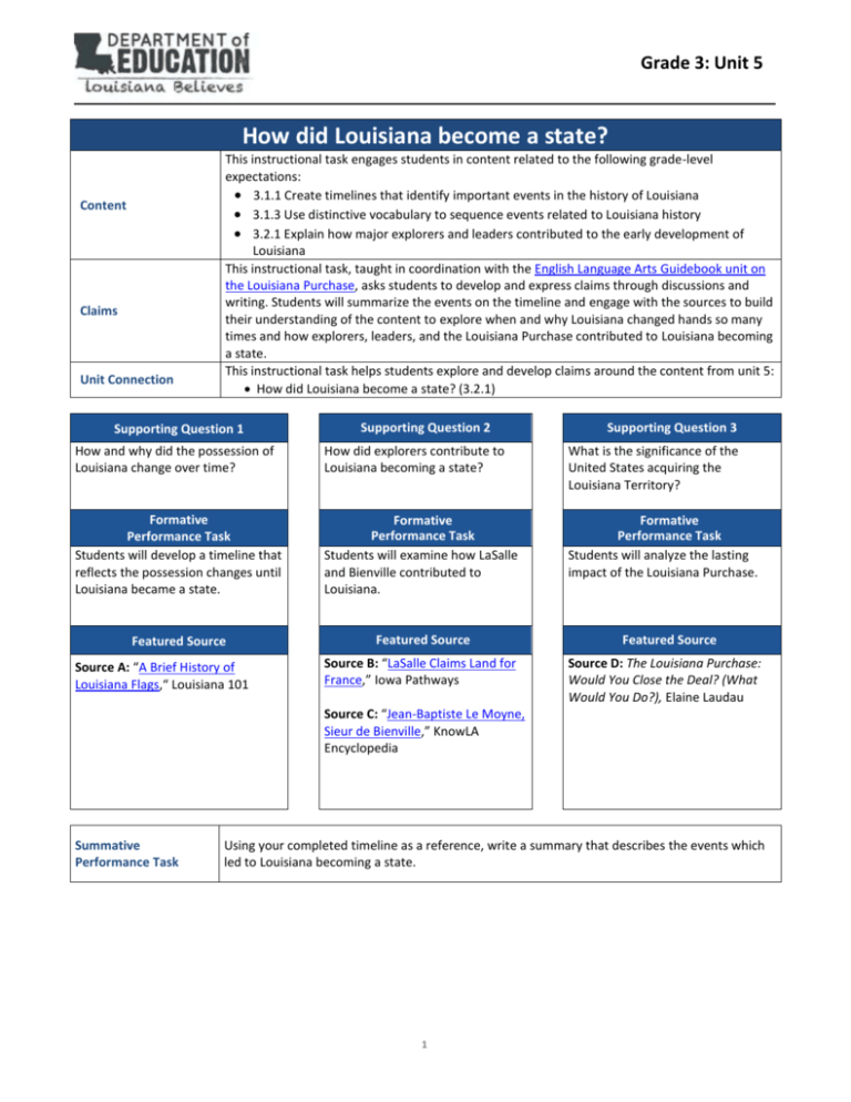 Task - Social Studies - Grade 3