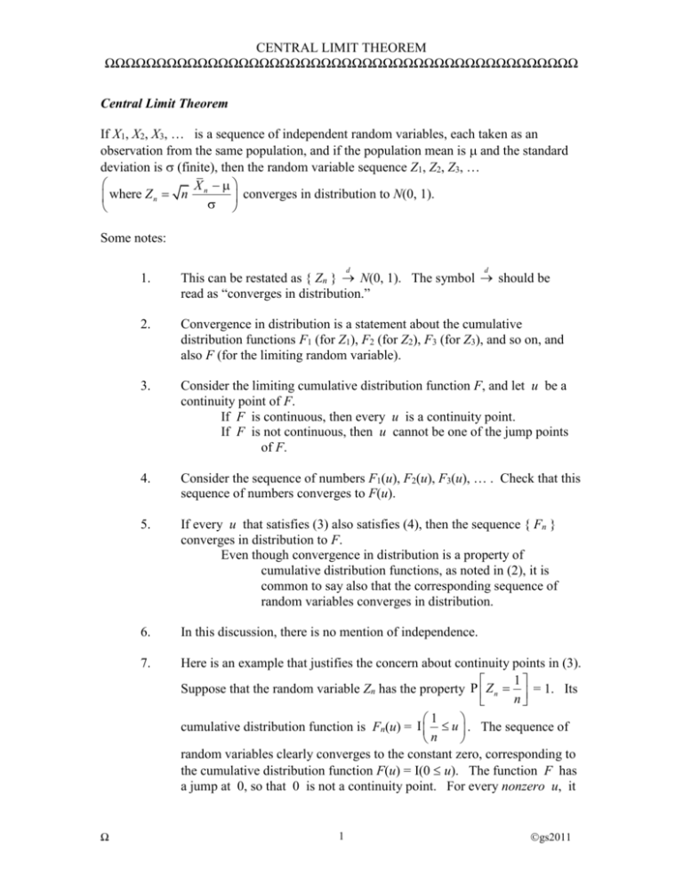 Central Limit Theorem
