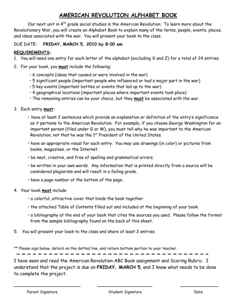 Sample ABC Book Entry