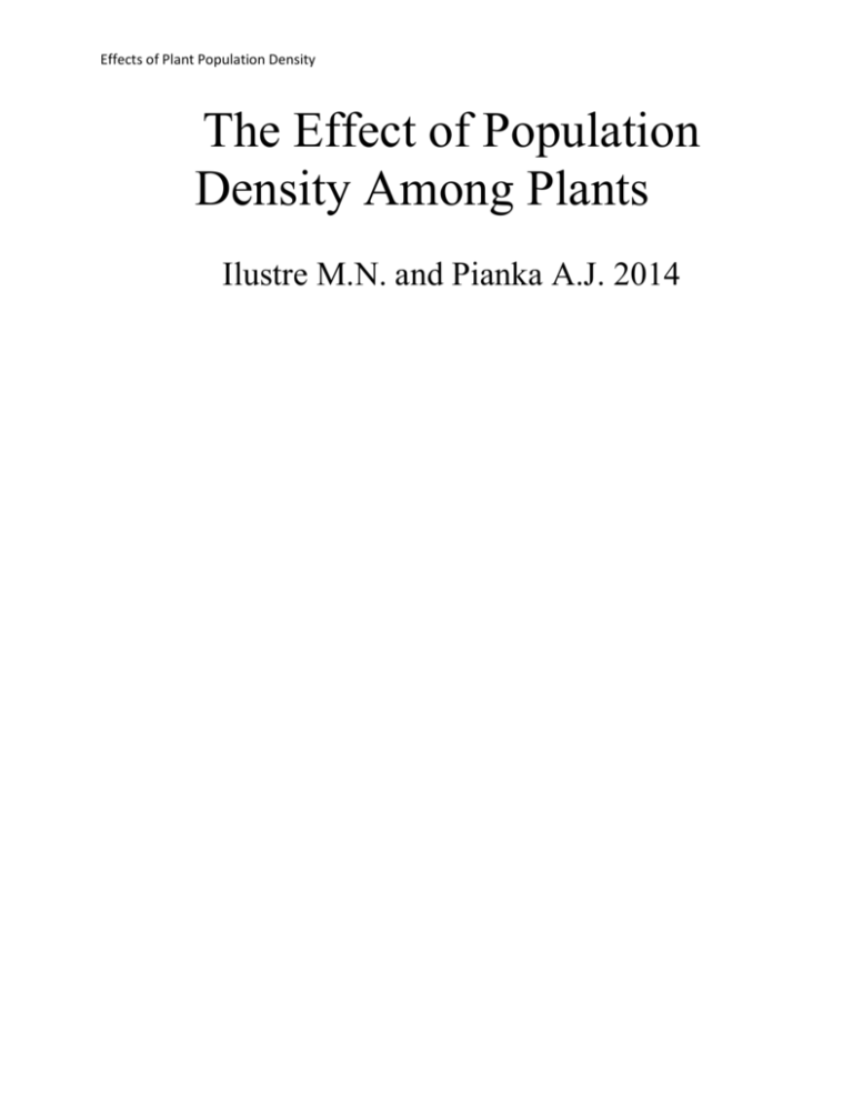 The Effect of Population Density Among Plants