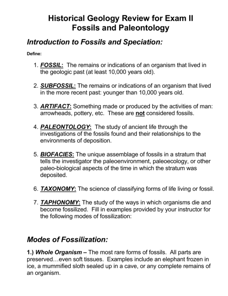 Introduction to Fossils and Speciation