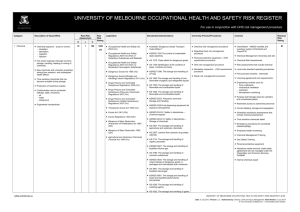 Example of an OHS risk register for offices - Safety