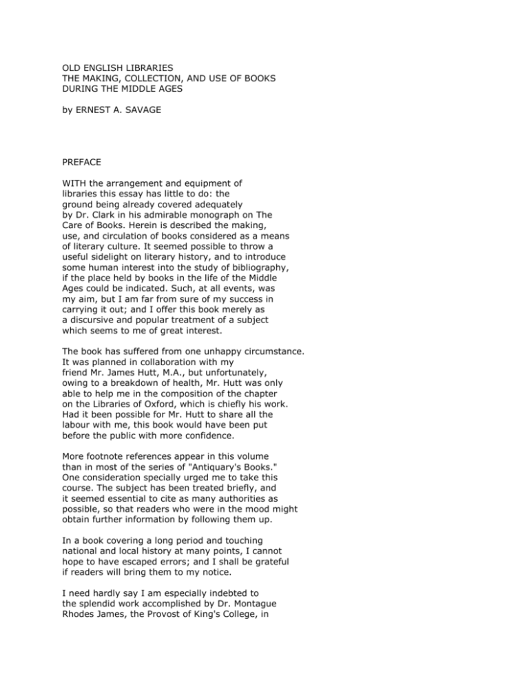 OLD ENGLISH LIBRARIES