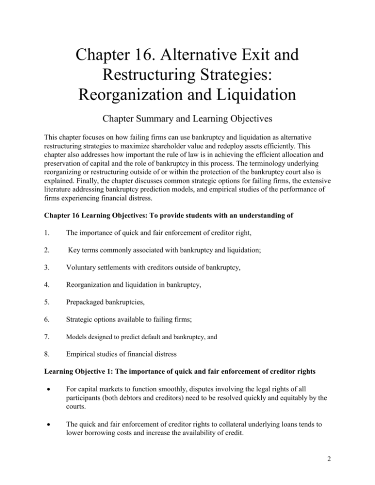 Liquidation in bankruptcy