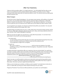 Vasectomy Informational Letter and Consent