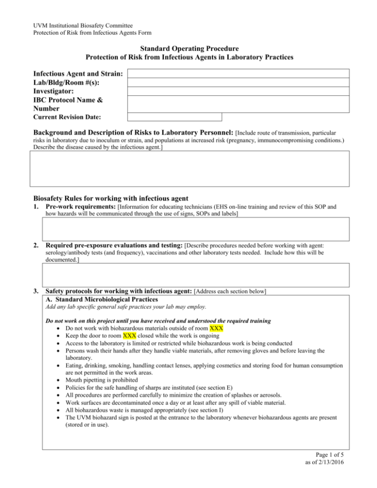 Standard Operating Procedure