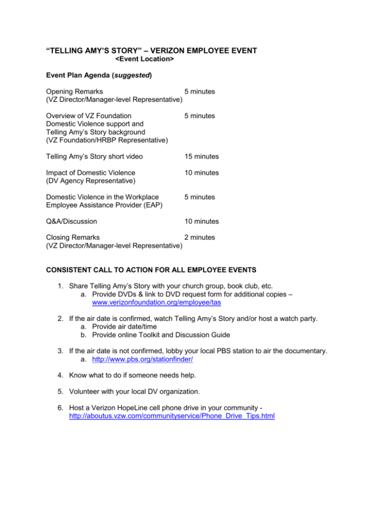 TAS Employee Event Template - Agenda & Talking Points