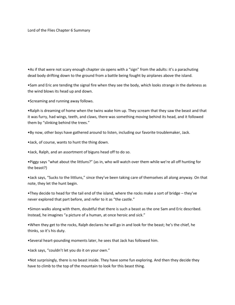 File lord of the flies chapters 6 7 8 summaries