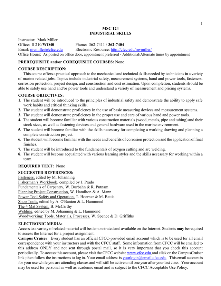 First Day Handout /Class Syllabus