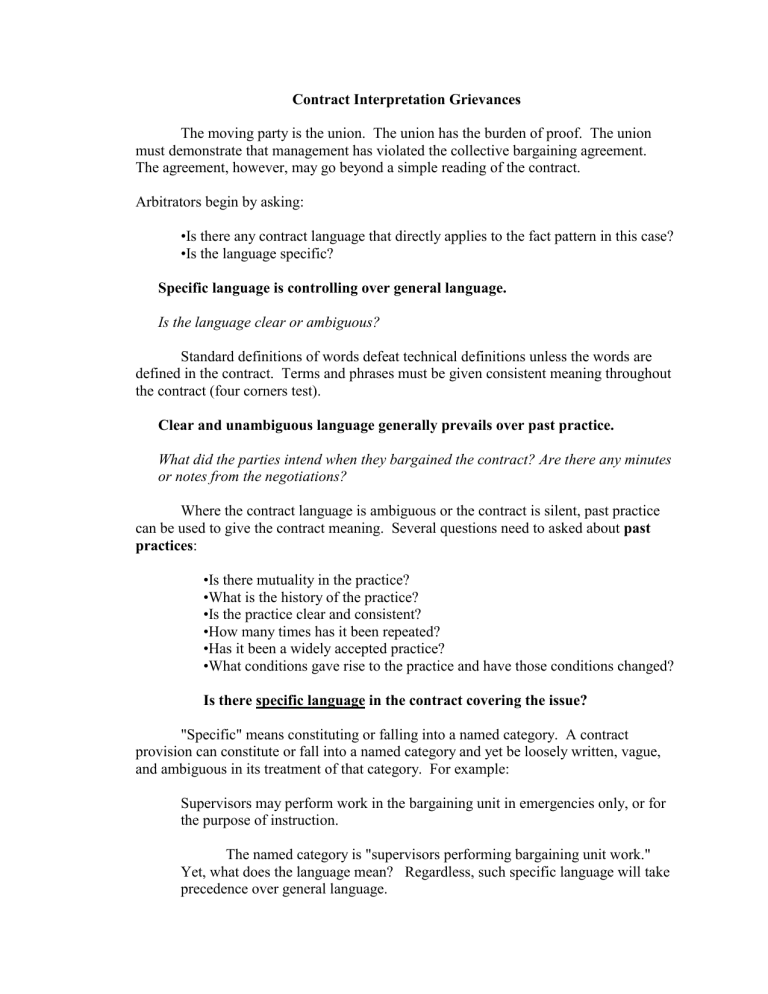 Contract Interpretation