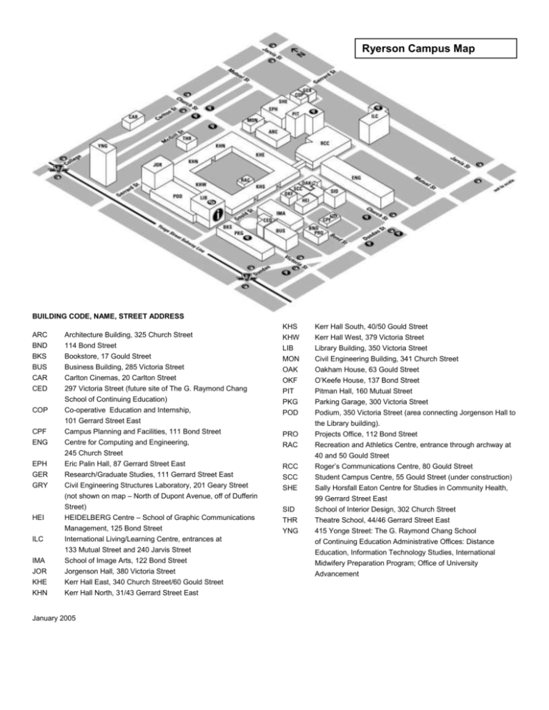 BUILDING CODE, NAME, STREET ADDRESS