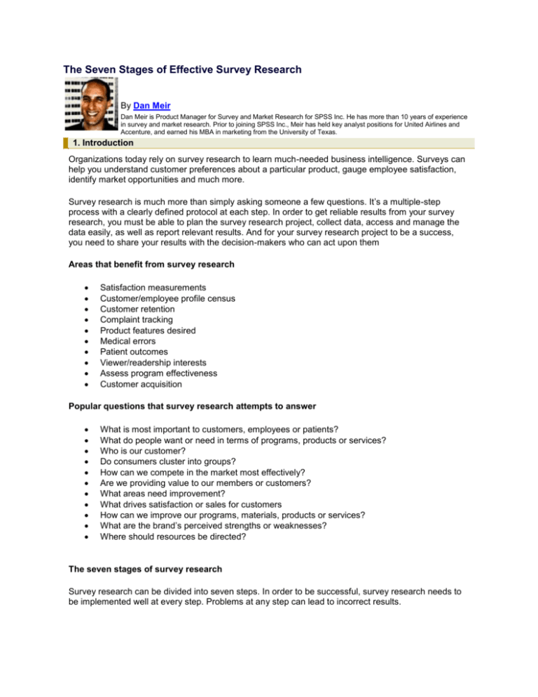 The Seven Stages of Effective Survey Research