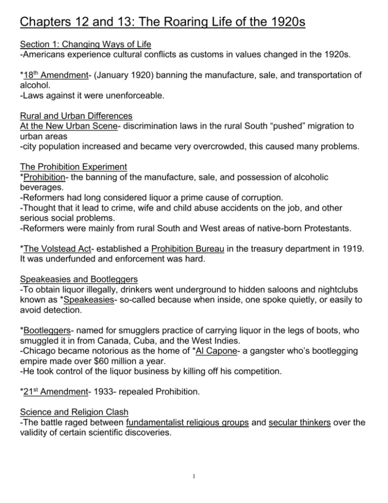 Chapter 21: The Roaring Life of the 1920s