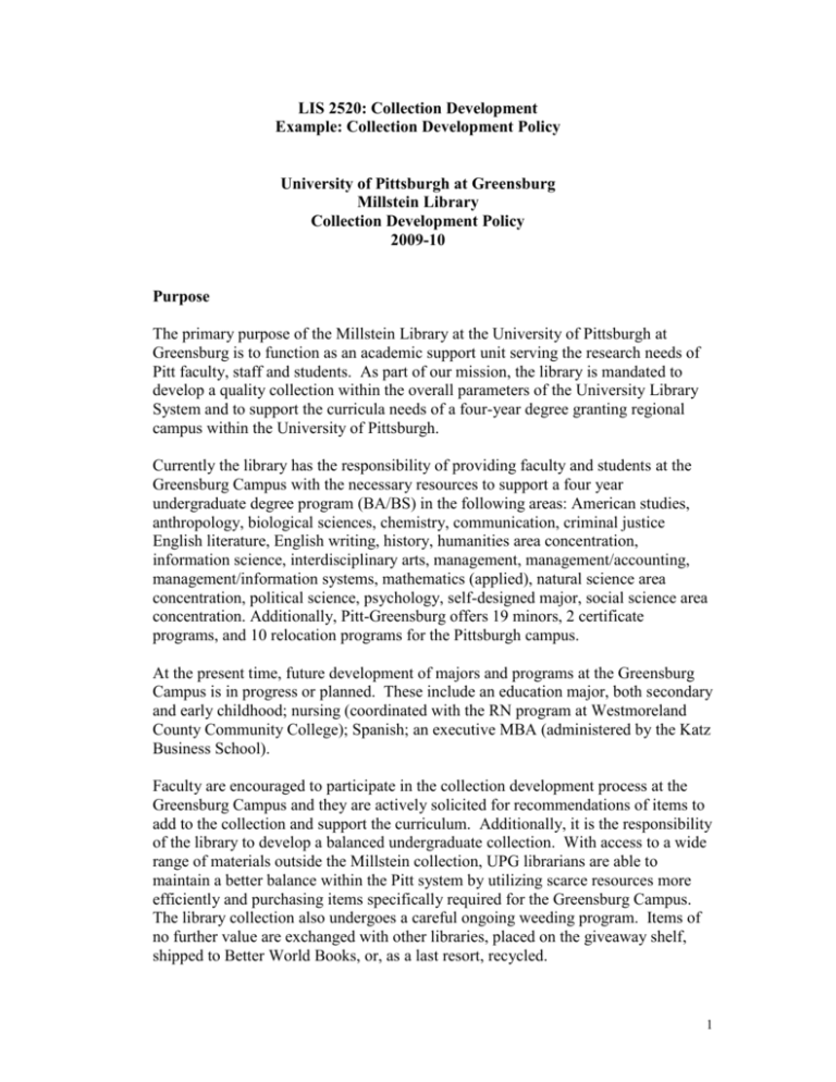 Example_CollectionDevelopmentPolicy