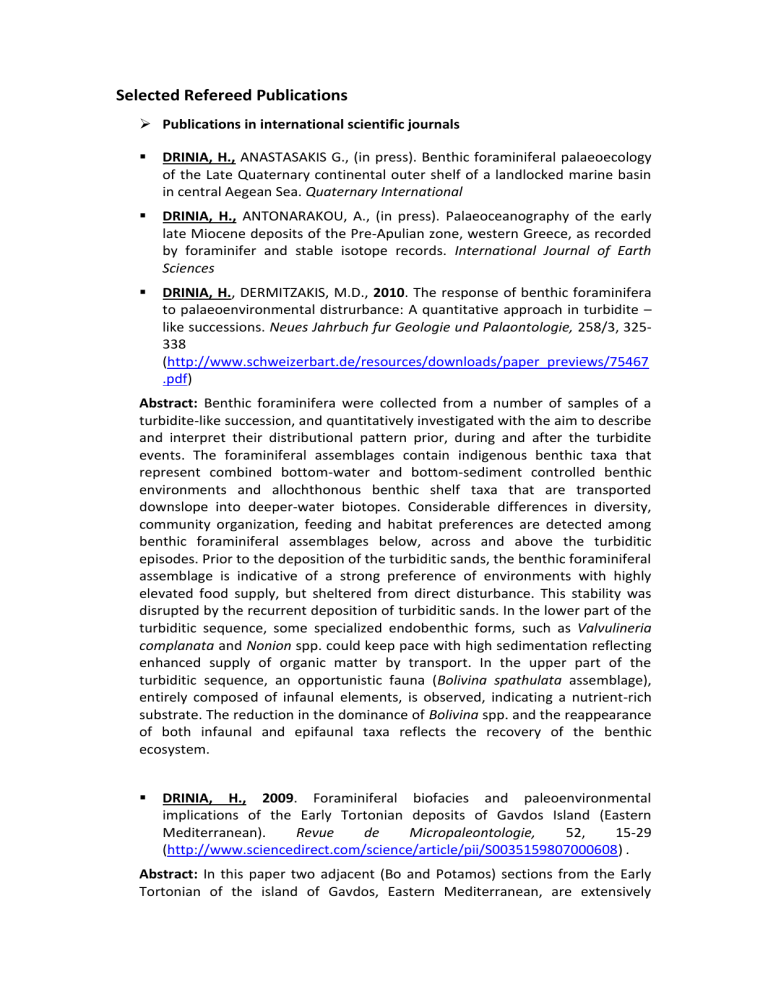 Selected Refereed Publications