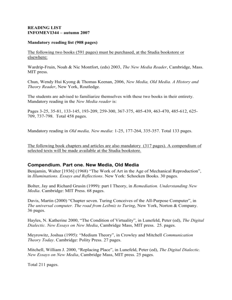 Reading List Reading List