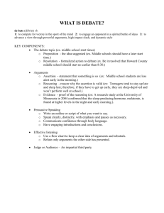 Formal Debate Structure